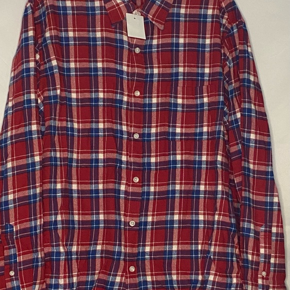 J. Crew | Shirts | Jcrew Plaid Flannel Long Sleeve Shirt Mens Xl Slim Button Up Red Blue | Poshmark